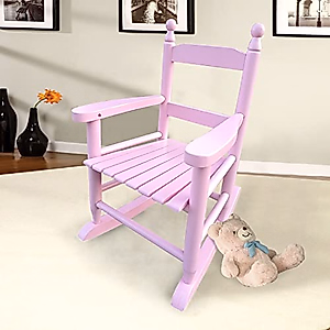 Pvillez Kids Rocking Chair for Toddlers, Childs Rocker Chair, Wooden Rocking Lounge Chairs for Girl Boy Indoor Outdoor Features Classic Rocker Design and Hardwood Construction
