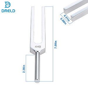 440 Hz Tuning Fork, A440Hz Tuning Fork with Silicone Hammer Bag for Violin Guitar Tuner Instrument, DNA Repair Healing, Sound therapy, Perfect Healing, Balancing, Healers, Vibration