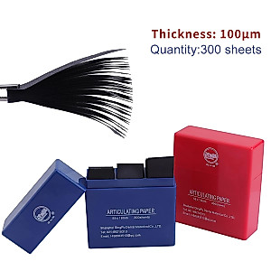 ANNWAH Dental Articulating Paper - Thicker Double Side Bite Paper Strips 100μm Thickness Oral Teeth Care Material Dental Lab Products 300 Sheet/Box…