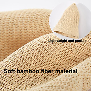 MEINICY Sun Hat Wide Brim Beach Hat Bamboo Fiber Wweave Floppy Hat Summer UV Protection Foldable Hat Beige