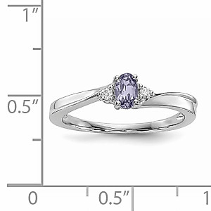 IceCarats 925 Sterling Silver Created Alexandrite Diamond Ring June Birthstone Jewelry Size 8