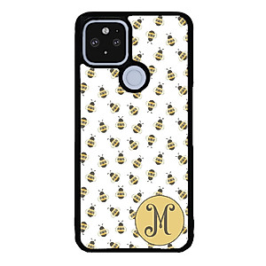 Honey Bumble Bee Personalized Black Rubber Phone Case Compatible With Google Pixel 8 Pro, 8a, 8, 7a, 7, Pixel 7 Pro, 6a, Pixel 6 Pro, 6, 5, 4a 5G, 4a 4G, 4, 4 XL, 3a, 3a XL, 3, 3 XL, 2 XL, 2