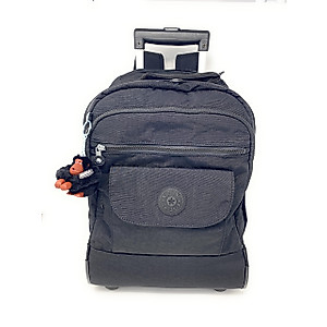 Kipling Sanaa Large Metallic Rolling Backpack (Black Tonal, One Size)