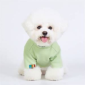 Cute Dog Sweatshirt Heart-Shaped T-Shirt Soft Solid Color Turtleneck Clothes Pet Puppy Pullover Cat Warm Costume (FB1,Green)