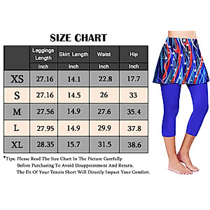 MSACRH Women’s Tennis Skirted Leggings with Pockets Active Skort Athletic Ruffle Pleated Golf Skapri with Skirt
