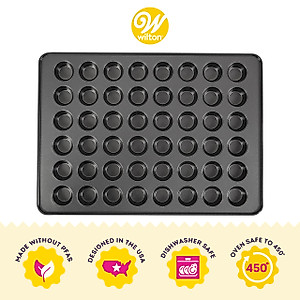 Wilton Perfect Results Non-Stick Mega Mini Muffin Pan, 48-Cup Cupcake Pan, Steel