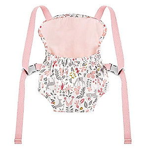 GAGAKU Baby Doll Carrier Doll Accessories for 18-inch Dolls IKEA Doll Reborn Baby Doll Bitty Baby American Girl Doll Carrier for Little Girls – Pink (Reindeer)