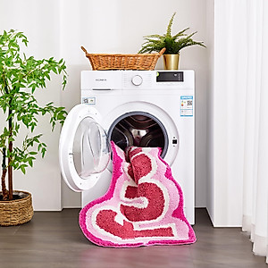 RoomTalks Funny Cute Pink Bathroom Rugs Bath Mat Non Slip Washable 2x3 Small Rugs for Bedroom Dorm Kitchen Trendy Fun Funky Cool Aesthetic Bedside Accent Rug