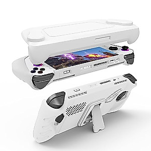 Protective Case For ROG ALLY Consoles Shockproof Protector Cover for ROG ALLY With Built-in Stand Gaming Handheld Protective Case Full Protective Skin Sleeve Accessories (white)