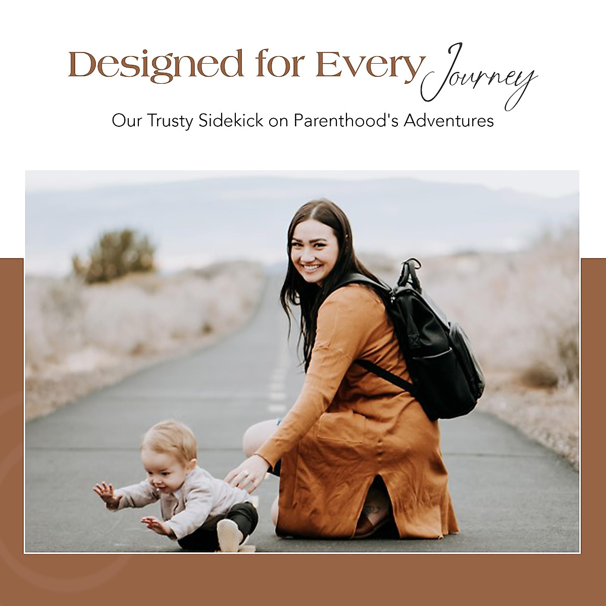 Citi Collective Explorer Black Diaper Bag Backpack - Vegan Leather Diaper Bag with Shoulder Strap, Insulated Bottle Pockets, Changing Pad, Stroller Clip- Versatile Diaper Bag for Baby