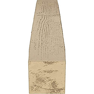 Ekena Millwork MANURS04X06X36PP Rough Sawn Faux Wood Fireplace Mantel, 4"H x 6"D x 36"W, Natural Pine