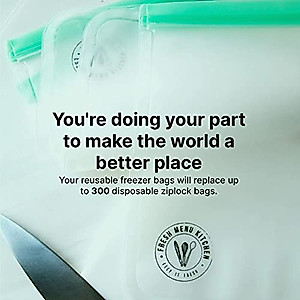 Reusable Snack Bags, Extra Thick, Gallon Size Freezer Bags, Food Storage Bags with Airtight Zipper Seal, Transparent, Ideal for Fridge and Kitchen Storage, Pack of 3 - Fresh Menu Kitchen