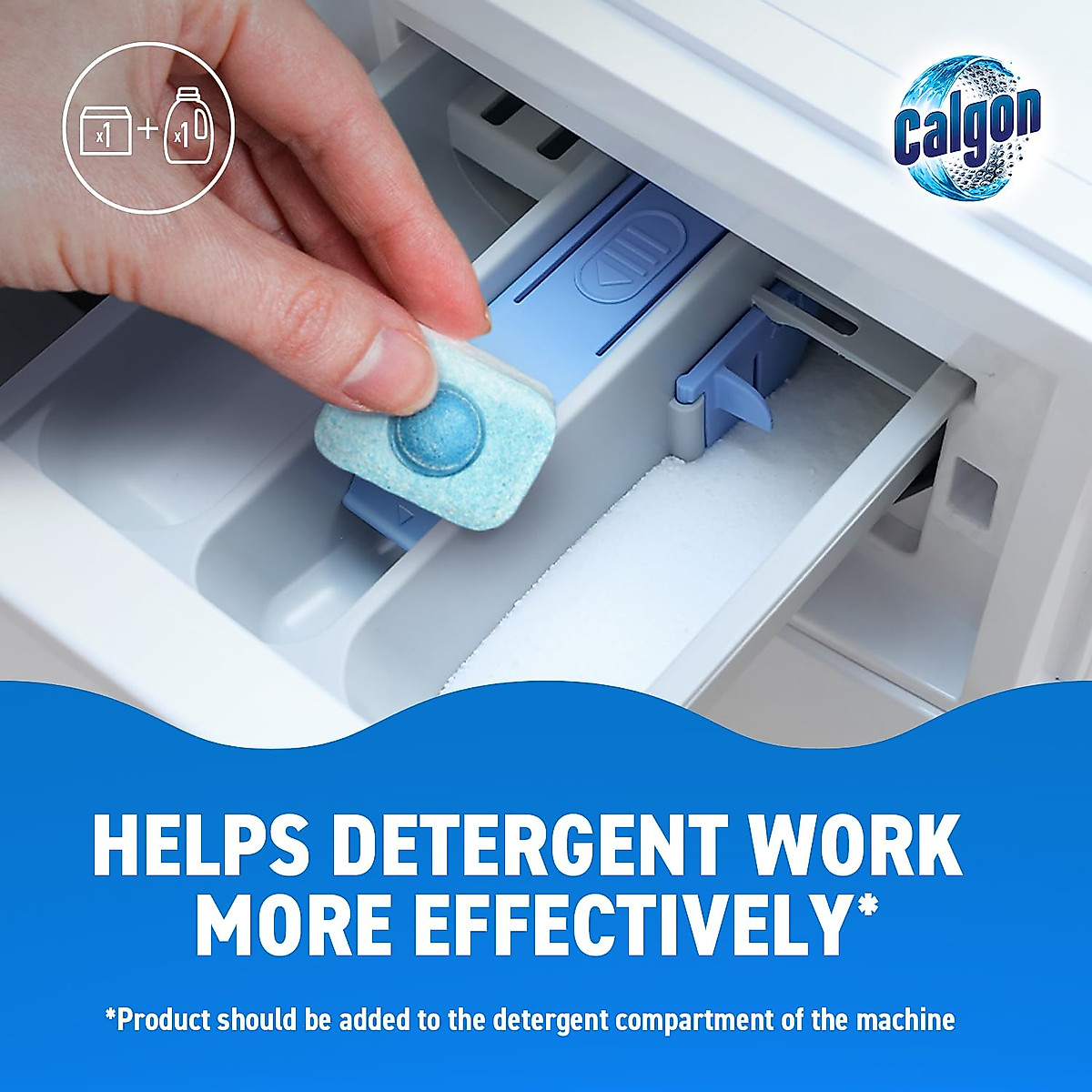 Calgon 4-in-1 Washing Machine Cleaner and Water Softener Tablets, 75 Count, Removes Limescale, Residue, Dirt, Rust & Malodours, Deep Clean, XL Pack Size