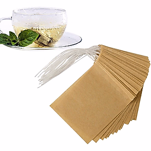 Numola Unbleached Tea Filter Bags for Loose Leaf Tea, Biodegradable and Compostable Tea Bags Empty, Wood Pulp Filter Paper Organic Tea Infuser Bag Disposable Drawstring 100 Pcs (3.2'' x 4.2'')