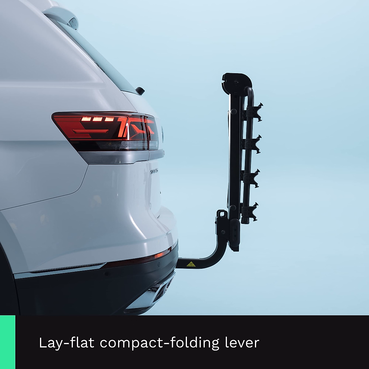 KAC Ride S4 Hitch Mounted 4-Bike Suspension Rack, Quick Release Handle, Double Folding, Smart Tilting Design, RV Use Prohibited, 2" Hitch