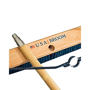 USA Broom 36 in Heavy Duty Push Broom Outdoor Sweep Ashpalt/Concrete Stiff Bristles, USA Steel Brackets, Stainless Steel Hardware, No Plastic 100 Percent Made in The USA