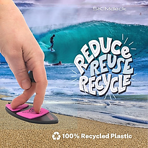 Skimdeck Professional Floating Finger Board Surf Skim Board for Fingers (White/White)