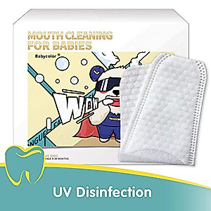 Tongueclear Baby Dry Wipes | Tooth and Gum Wipes | Baby Tongue Cleaner | Stage 1 Birth to First Teeth | 0-36 Months | 60 Count