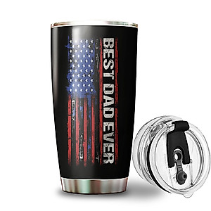 LPVLUX Best Dad Ever Tumbler with Lid Double Wall Tumbler Stainless Steel 20oz Travel Coffee Mug Dad Tumbler Nutrition Fact Amazing Man