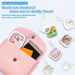 MOYACA Hair Tie Organizer Box QTip Holder Canister with Lid for Cotton Pads Swabs, Floss, Hairpins, Jewelry Crafts Holder Portable Travel Dispenser Container Storage Small Items on Desktop, White