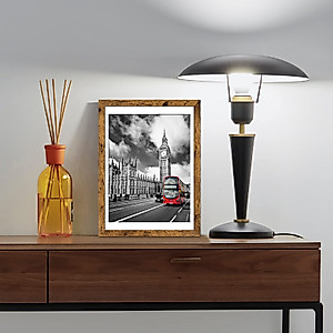 IkaLede 12x16 Rustic Frames Display Pictures 11x14 with Mat or 12x16 without Mat Wooden Farmhouse Distressed Photo Frames for Artwork Wall Mounting - Gold Brown