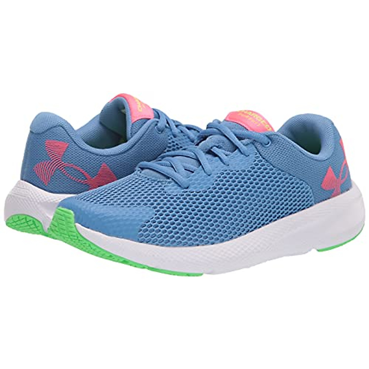 Under Armour Girls' Big Kid Grade School Charged Pursuit 2 BL, River (400)/White, 4.5