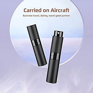 ZERNBER 8ML Atomizer Perfume Travel Refillable (2 PCS) Empty Travel Cologne Sprayer Bottles Refillable, Mini Portable Dispenser(2 Matte Black)