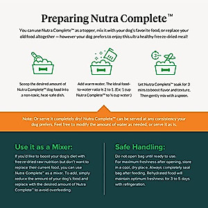 ULTIMATE PET NUTRITION Nutra Complete, 100% Freeze Dried Veterinarian Formulated Raw Dog Food with Antioxidants Prebiotics and Amino Acids, (Beef, 16 Ounce)