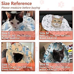Crazy Felix Cat Cone, Soft Cat Cone Collar to Stop Licking and Scratching, Adjustable Recovery Cone for Cats After Surgery with Drawstring Design, Easy to Eat and Drink