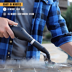 McCulloch MC1275 Heavy-Duty Steam Cleaner with 18 Accessories, Extra-Long Power Cord, Chemical-Free Pressurized Cleaning for Most Floors, Counters, Appliances, Windows, Autos, and More, Yellow/Grey