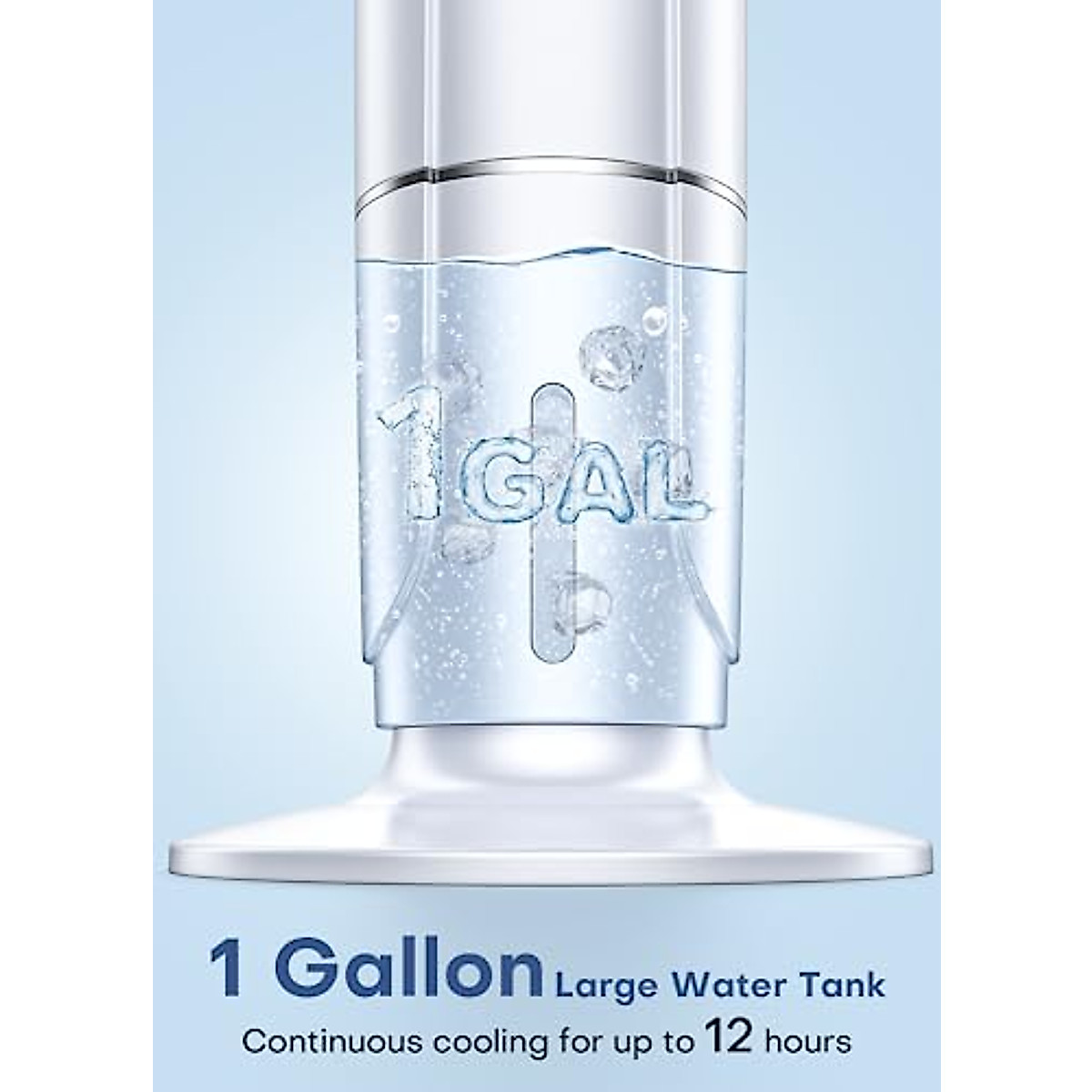 43-INCH Air Conditioner Portable for Room, BREEZEWELL Evaporative Air Cooler, 60° Oscillating Cooling Fan w/Remote, 12H Timer, 3 Speeds, 4 Ice Packs, Windowless Swamp Cooler for Bedroom Home Office