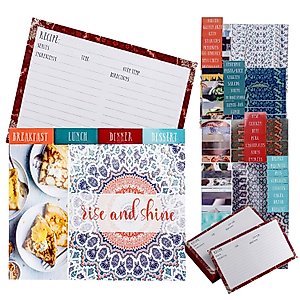 Ring Binder Depot, Recipe Cards 4 inch X 6 inch on Premium Thick Card Stock with Card Dividers Included! Great Gift for Amateurs or Experienced Chefs (Pack of 50)