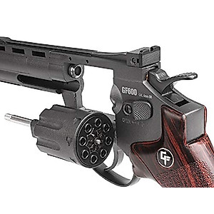 Game Face ACG357 CO2-Powered GF600 Semi-Auto 8-Shot 357 Airsoft Revolver, Grey/Brown