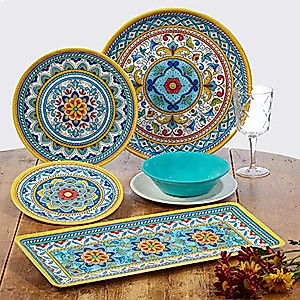 Certified International Portofino 2 Piece Melamine Platter Set, Multi Colored, Large
