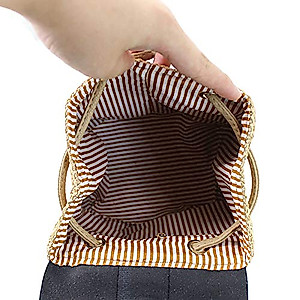 Meyaus Women Small Braid Tassels Straw Woven Backpack PU Leather Flap Drawstring Daypack Shoulder Bag