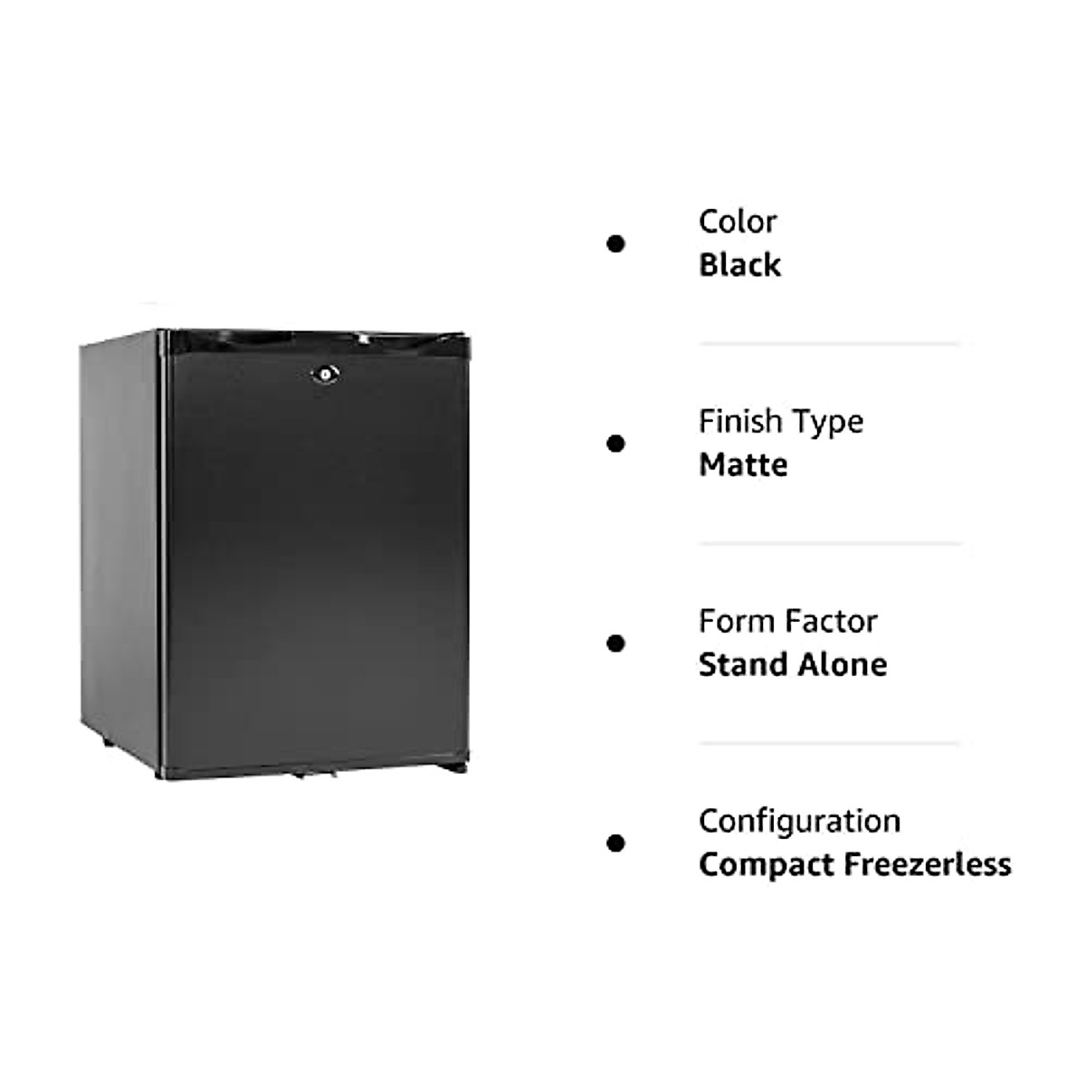 Smad Mini Fridge with Lock Compact Refrigerator for Bedroom Dorm Office No Noise,12V/110V,1.0 Cubic Feet, Black
