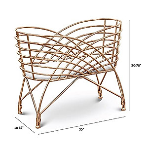 Nursery Works Aura Metal Bassinet in Rose Gold, Greenguard Gold and CertiPUR-US Certified