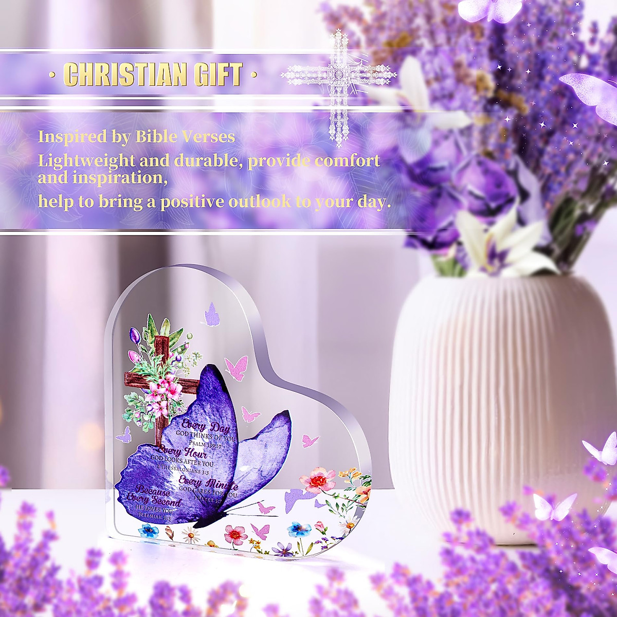 13PCS Birthday Gifts for Women,Christian Gifts for Women Faith,Self Care Package Get Well Soon Baskets,Lavender Relaxing Spa Care Package,Birthday Mothers Day Baskets for Her Mom Friend Sister Wife