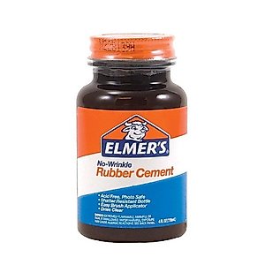 Elmer's Wrinkle Rubber Cement, Clear, Brush Applicator, 4 Ounce (3 Pack)