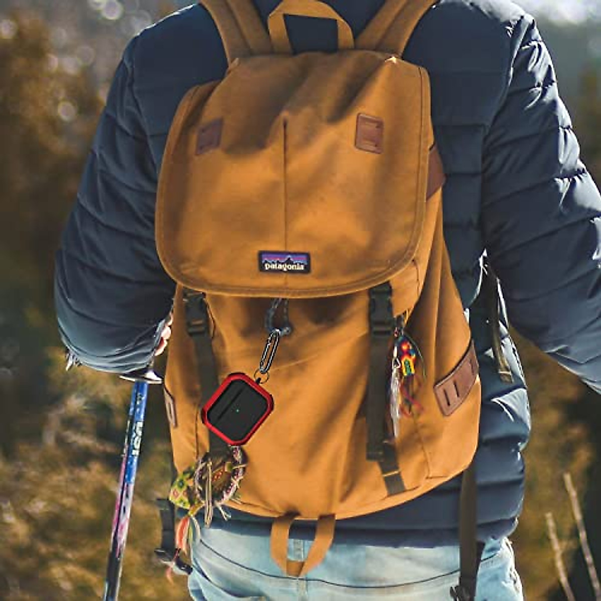 Winproo Armor Airpods 3rd Generation Case Cover with Keychain, Military Hard Shell Full-Body Shockproof Protective Case Skin for Airpods 3rd Gen [Red]