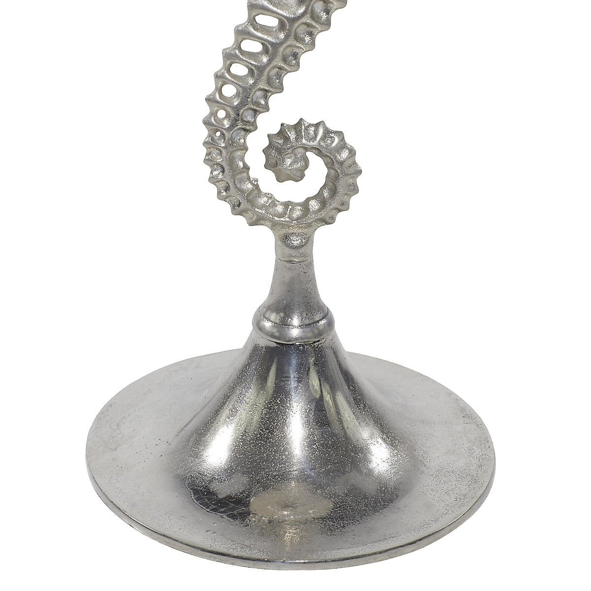 Deco 79 Aluminum Metal Sea Horse Side End Accent Table End Table, Side Table 16" x 16" x 29", Silver