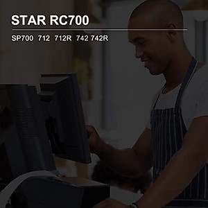 12 Pack Compatible SP700 Printer Ribbon B/R Replacement for Star RC-700BR SP-700BR SP-712 SP-742 Ink Ribbon, Black and Red