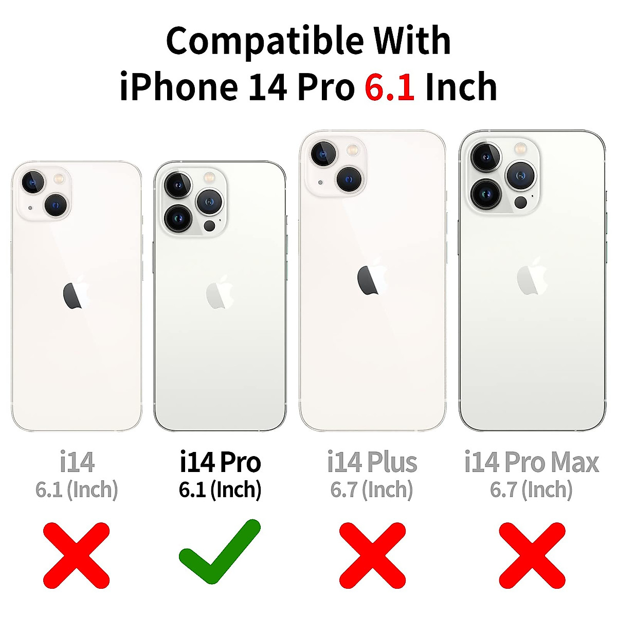 HianDier for iPhone 14 Pro Case with Card Holder Wallet Case for Women Men PU Leather Kickstand Protective Case Magnetic Closure Shockproof Case for iPhone 14 Pro Phone Case, Black