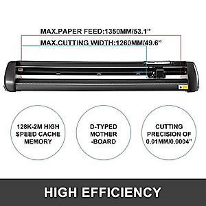 VEVOR Vinyl Cutter 53Inch Vinyl Cutter Machine Manual Vinyl Printer Plotter Cutter with Floor Stand Vinyl Plotter Adjustable Force Speed for Sign Making