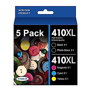 410XL T410XL High Yield Remanufactured Ink Cartridge Replacement for Epson 410XL 410 XL to use with XP-830 XP-640 XP-7100 XP-630 XP-530 XP-635 Printer (1Black, 1Cyan, 1Magenta, 1Yellow, 1Photo Black)