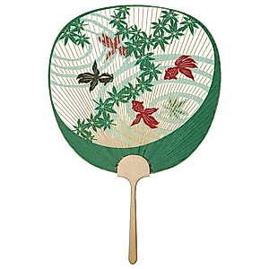 Made in Japan 1108 Large Openwork Fan Spring Nishiki 11.0 x 16.5 inches (28 x 42 cm)