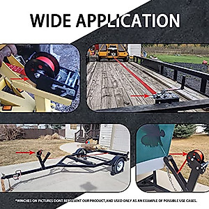 TYT 3500LB Boat Trailer Strap Winch with 10M Red Strap, Sturdy Long-Lasting Gear Hand Crank Winch, Operated Two Way Ratchet Manual Winches for Towing Pulley Boat Trailer Truck RV Jet Ski Marine Winch