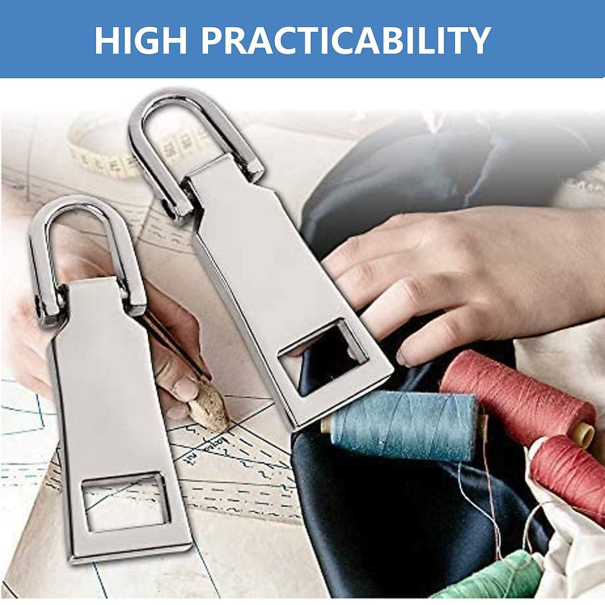 Zipper Pull Replacement,Metal Zipper Handle Mend Fixer Zipper Tab Repair for Luggage Suitcase Bag,Backpack,Jacket Bags,Coat Boots (Black)