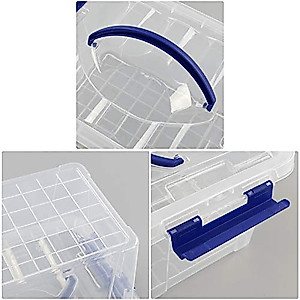 Rinboat 6 L Plastic Storage Bins, Clear, 2 Packs