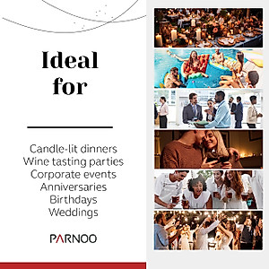 PARNOO Stem Wine Glasses - Tall 19 oz Wine Glass for White & Red Wine - Dishwasher-Friendly Stemware Glass Set for Party, Wedding, Birthday, Anniversary, & Home Use - Clear Wine Glasses Set of 4